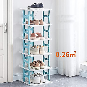 JIARU I Shoe Storage, 6-8-Tier Shoe Rack Organizer Storag ebookshelf, Sturdy Shoes Shelf Storage Cabinet for Entryway Bedroom and Hallway (Orange, Layer 6)