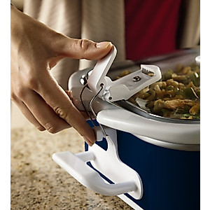Crock-Pot Small 3.5 Quart Manual Casserole Slow Cooker and Food Warmer, Navy Blue (SCCPCCM350-BL)