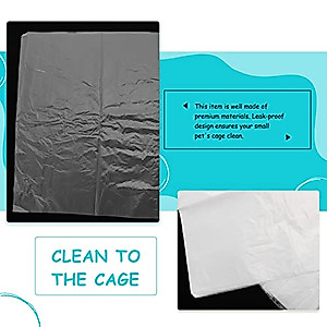 TEHAUX Disposable Rabbit Cage Liner, Plastic Bunny Cage Mat Film to Replace Diapers Suitable for Most Rabbit, Hamster, Guinea Pigs& All Small Animals- 100 PCS Universal Toilet Film- Size S