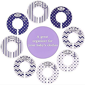 8 Pack Baby Closet Size Dividers Nursery Closet Hanger Organizer Round Clothing Rack for Boy and Girl Baby Clothes from Newborn to 24 Months Toddlers