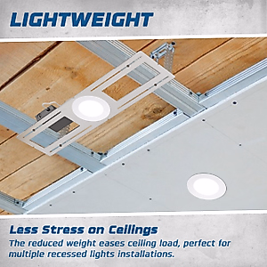 OHLECTRIC (48 Pack) New Construction Rough-in Plate for LED Downlight – Slim Steel Plate/Bracket – Guide for Electrician & Drywaller – for Use with 6 Inch Models