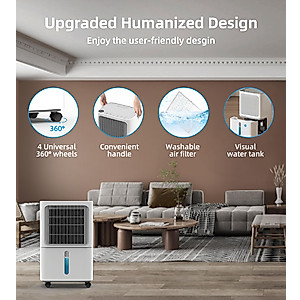 VEAGASO 2500 Sq. Ft Dehumidifier for Basement, 34 Pint Dehumidifiers For Home, Large Room, Auto Drain or Manual Drainage, Digital Control Panel, Auto Defrost, 24H Timer, Child Lock