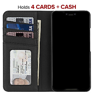 Case-Mate - Google Pixel 3 XL - LEATHER FOLIO WALLET - Black Leather