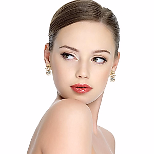 Pearl Earrings with 18k Gold Life Tree, 925 Sterling Needle & Baroque Pearl Drop Earrings for Women