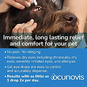 Sentrx Ocunovis Gel Eye Drops for Dogs & Cats, Eye Lube for Dogs Allergy Relief Lubricant, Dogs with Dry Eyes, Artificial Tears, 10 ml