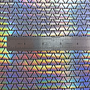 Hologram Metallic Foil Stretch Fabric Triangle Pattern(Silver 1yard)