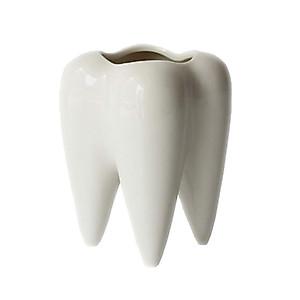 Ceramic Flower Vase Plant Pot Succulent Pots Virgin Mary Statue Ceramic Toothbrush Holder Black Handlebars Dental for Dental Assistants Mini Pots Cute White Desktop