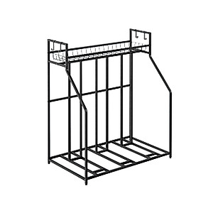 ClosetMaid ProGarage Bike Stand Rack with Storage Shelf and 4 Hooks for 3 Bicycles, Adult or Kids, Black