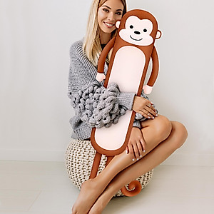 Achwishap Long Monkey Stuffed Animal Plush Toy,40” Kawaii Large Huggable Sleeping Monkey Plush Pillow,Soft Monkey Throw Body Pillow,Cute Plushies Cushion Doll Gifts for Kids Adults