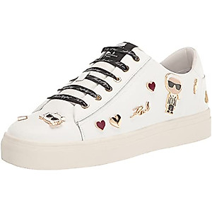 Karl Lagerfeld Paris Cate Shoes – Sneakers for Women with Iconic KLP Pins, Bright White, 11