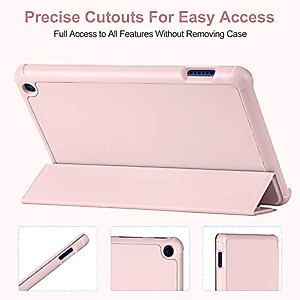 Case Fits Amazon All-New Kindle Fire 7 Tablet (2022 Release-12th Gen) Latest Model 7",Trifold Stand - Ultra Light Slim Fit Protective Cover with Auto Wake/Sleep (Pink)