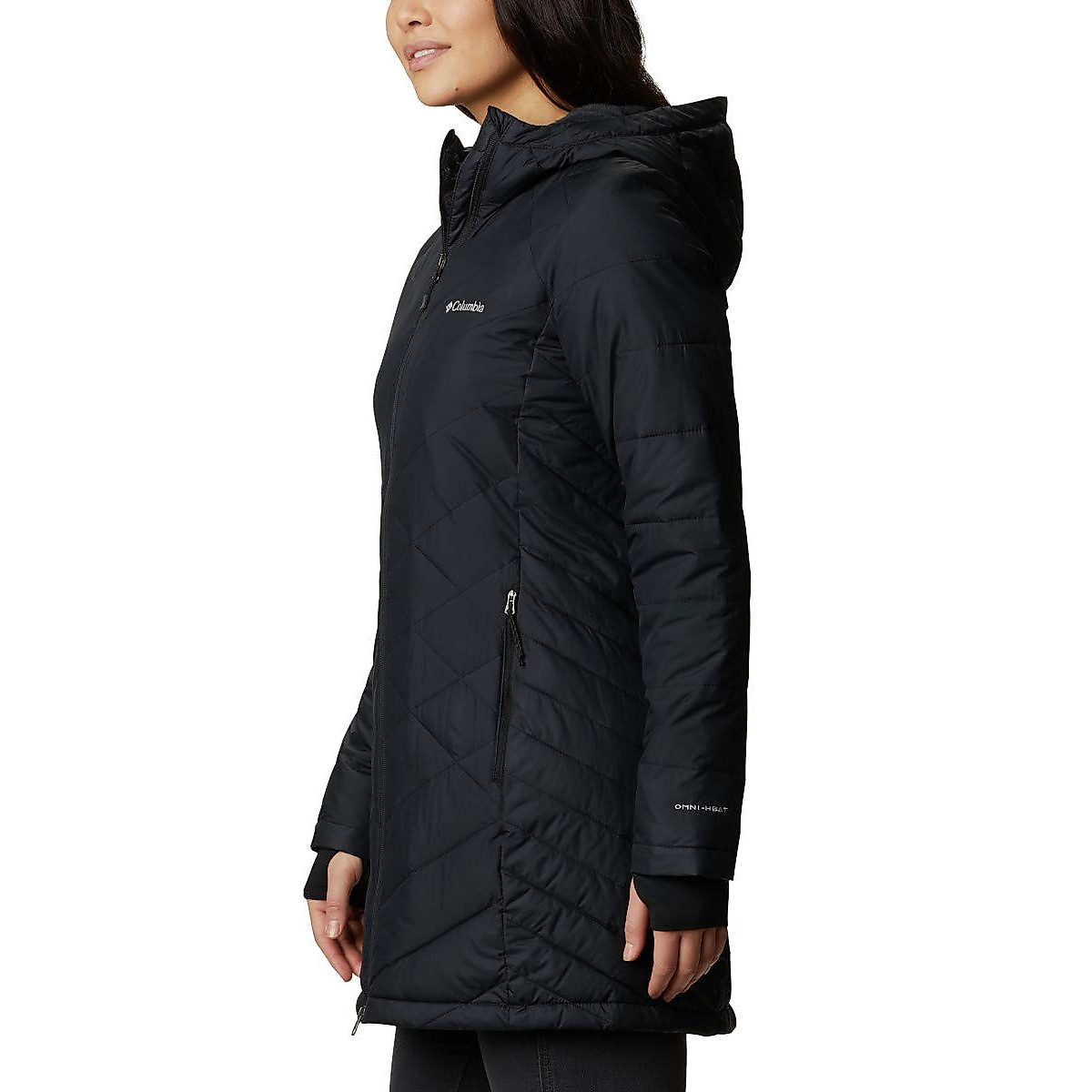 Columbia Women's Heavenly Long Hooded Jacket, Black, XX-Large