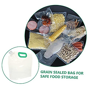 Cabilock 30 Pcs Transparent Grain Bag Food Storage Bags Rice Grain Sealed Bags Kitchen Storage Canister Stand up Grain Seal Bag Rice Cereal Clear Nozzle Bags Tea Bag Dry Food Household