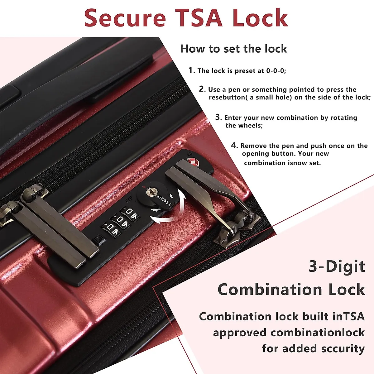 TydeCkare Carry On 55x35x23cm Cabin Luggage 20 Inch with Front Compartment for 15.6" Laptop, Lightweight ABS+PC Hardshell Suitcase with TSA Lock, 4 Spinner Silent Wheels