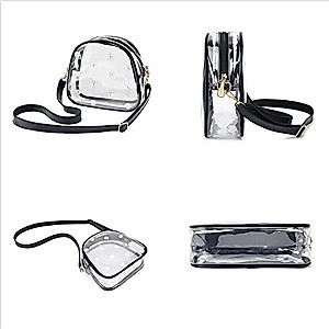 TINYAT Clear Crossbody Purse for Women Small Cute Shoulder Bags Stadium Approved Waterproof Sling Bags for Concerts,Sports