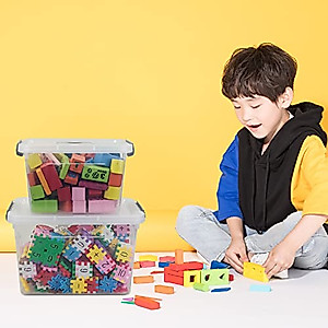 Ggbin 12 Quart & 6 Quart Latch Storage Box Bin with Handle, 2 Packs, Clear