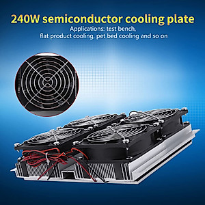 Thermoelectric Cooler Peltier, 12V 240W Semiconductor Refrigeration Cooling System Cold Plate Cooler with Fan