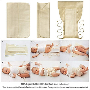 Washable Organic Diapers – Cotton Fitted Cloth Diaper for Baby and Toddler (10-Pack)