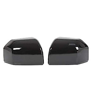 HECASA Top Half Upper Mirror Covers Skull Caps Replacement Compatible with 2015-2020 Ford F150 (Black, Pair)
