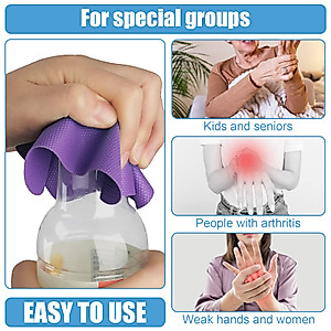 4PCS Jar Gripper Pads, Multifunctional Rubber Jar Gripper Pad Jar Opener Grippers Kitchen Coaster for Elderly Children Women Weak Hands (4 Colors)