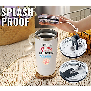 Onebttl Vet Tech Gifts, Appreciation Gifts for Veterinary Technologists on Christmas, Birthday and End of Year, 20 oz Stainless Steel Insulated Tumbler - Help Their Animals