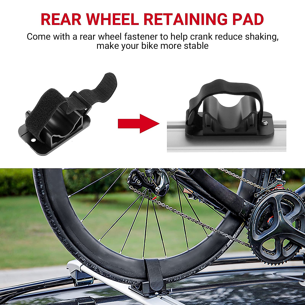 Partol Bike Block Fork Mount Universal Quick Release Fork Block Mounts Bike Rack Carrier Aluminum Alloy Bicycle Car Roof Mount Rack for Vehicles/Truck/Pickup/Trailer/Vans (Black, 2 Pack)