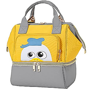 HomDSim Breastmilk Bottles Cooler Bag with Ice Pack,Breast Pump Bag Backpack with Cooler Compartment,Fits 6 Bottles Up to 9 Ounces,Double Layer Breast Pump Carrying Bag for Nursing Moms