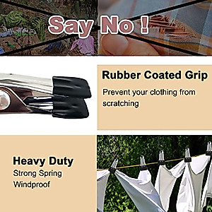 30 Pack Heavy Duty Clothes Pins for Hanging Clothes,Stainless Steel Strong Clips for Clothes,Crafts,Beach Towel,Sock,Fabric,Utility Clips Drying Pegs Clamp for Outdoor Clothesline Clips (Black)