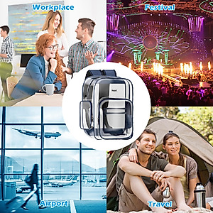 Pepypepy Clear Backpack,Waterproof Transparent Backpack,Heavy Duty PVC Clear Bag Perfect for Women Men(Blue)