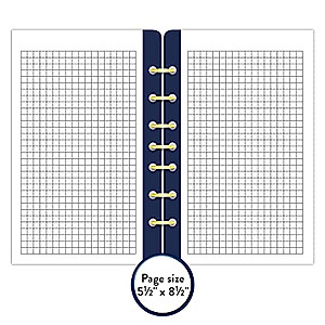 Simplified System by Emily Ley for AT-A-GLANCE, Undated Grid Notes Refill, 5-1/2" x 8-1/2", Desk Size, Loose-Leaf, 7 Ring (EL100G-013)