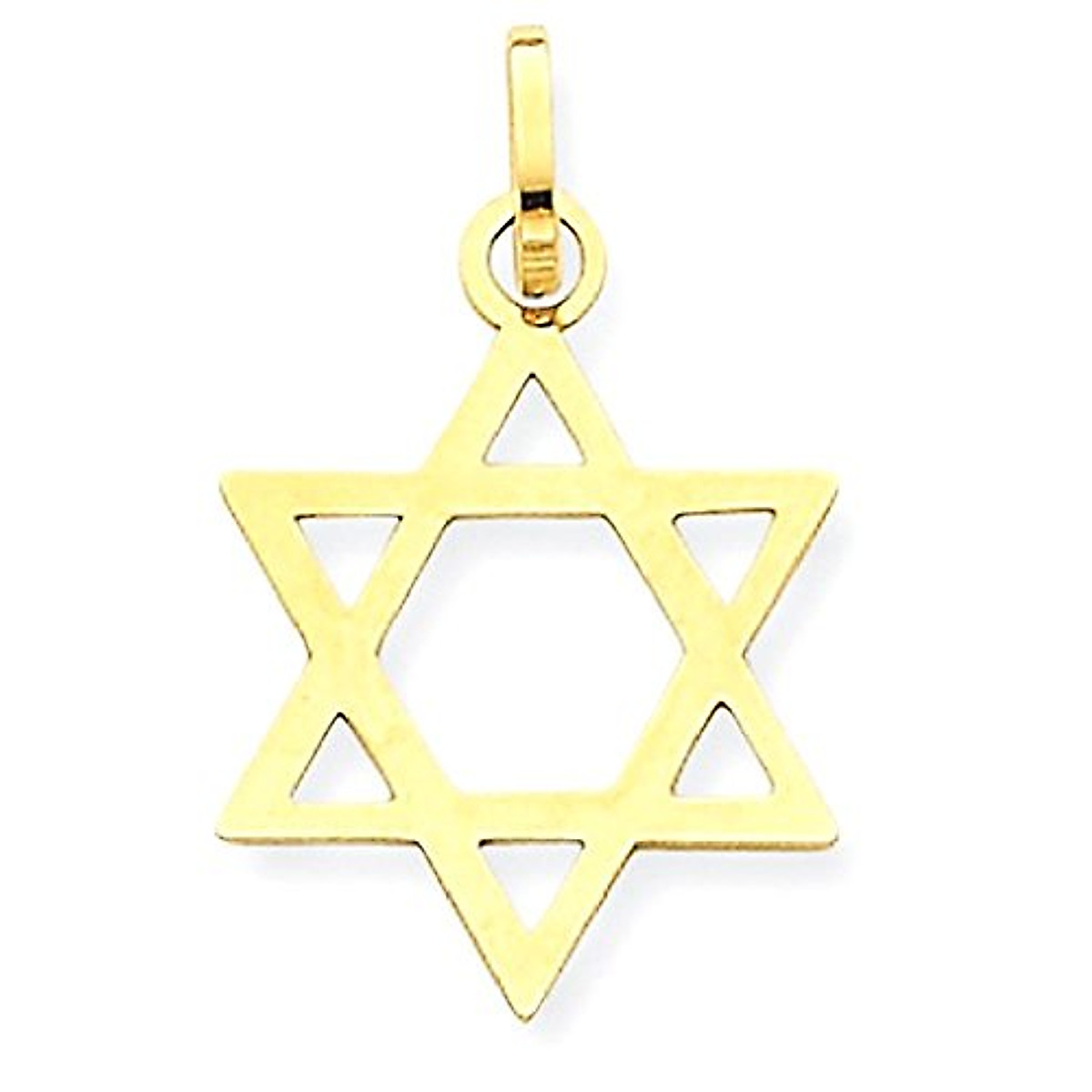 14K Yellow Gold Star of David Jewish Magen Necklace Judaica Religious Pendant Israel Charm Only