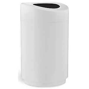 Safco Open-Top Modern Trash Can, Durable & Puncture-Resistant Stainless Steel, 30 Gallon, White