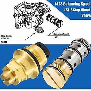 Yoursme 1423 Balancing Spool 132343 & 12318 Stop-Check Valve Kit for Moen Tub and Shower Faucets