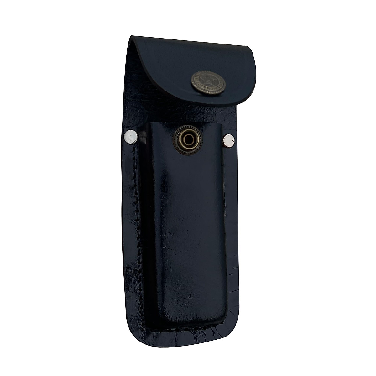 LEATHUX Leather Knife Sheath for Belt, Handmade 5.5” Folding Knife Buck 112 & Buck 110 Sheath, Pocket Knife Holster, Black