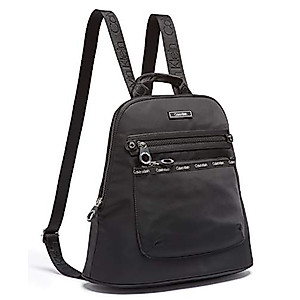 Calvin Klein Georgina Nylon Organizational Backpack, Black