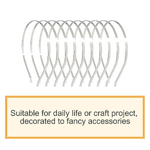 Lawie 20 Pack Bulk 5 MM Thin Silver Gold Black Plain Blank Hard Metal Headbands Skinny Base Headband Slim Simple Wire Hair Bands Clasps Crown Tiara Frame DIY Crafts Accessories for Women Girls Adults