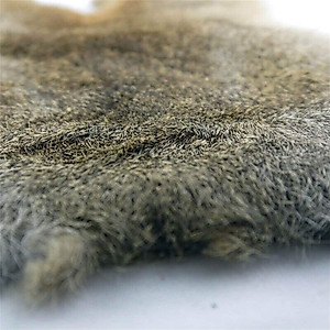 4pack Natural Tanned Rabbit Fur Pelt Real Rabbit Skin Hide Pelts (10" by 12" Rabbit Pelt with Sewing Quality Leather) (Natural Yellow Tanned)