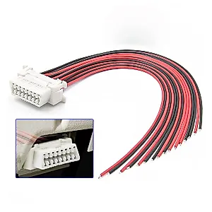 E-Car Connection 16-Pin Female Connector OBD2 Fixed Harness OBDII Assembled Plug Dash Port Wires (for Toyota/Honda/Truck Vehicles)