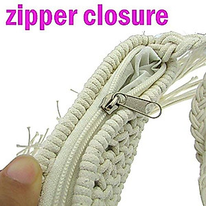 Donalworld Women Tassel Shoulder Bag Bohemian Beach Crochet Messenger Bags White