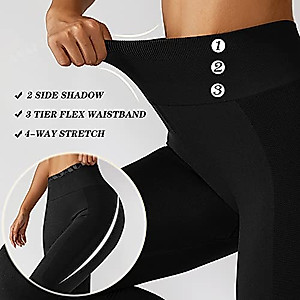 ASAGI Scrunch Butt Lifting Workout Leggings for Women High Waist Yoga Pants Amplify Gym Seamless Booty Tights(1#-Black,Small)