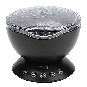 LZKW 7 LED Colorful Music Player, Automatic Projection Portable Music Player Projector Free Timing Function 7LED Ocean Color Projection for Home for Bedroom
