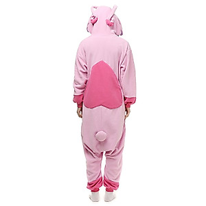GLGCOS Pink Stitch Onesie Costume for Women Men Unisex Adult Halloween Christmas Party Pajamas X-Large
