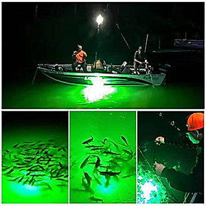 LED Night Fishing Light 12V 108 LEDs 10.8W Underwater Night Fishing Finder Light, 1080LM Green Submersible Fishing Attracting with 5M Power Cord