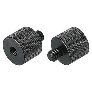 MECCANIXITY Mic Stand Adapter M5 Female to 1/4 Male Camera Screw Thread Adapter for Microphone Tripod Stand Black 2 Pack