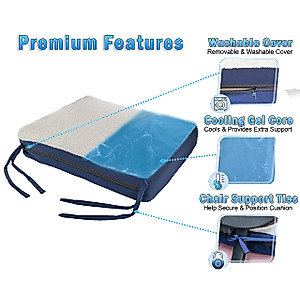 5 STAR SUPER DEALS Premium Comfy Orthopedic Gel Memory Foam Seat Cushion Pad for Office Chair, Car, Wheelchair & More - Seen On TV (1pc Set)