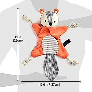 Vitscan Stuffless Dog Toys for Puppy, Crinkle Squeaky Dog Chew Toys Squirrel Plush Dog Toy with Rope Knots for Small Dogs (Squirrel)