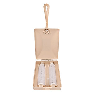 Carpet Debris Sweeper Brush, Double Roller Handheld Manual Sweeper Pet Hair Dust Scraps Paper Small Rubbish Cleaning for Bed Clothes Desktop