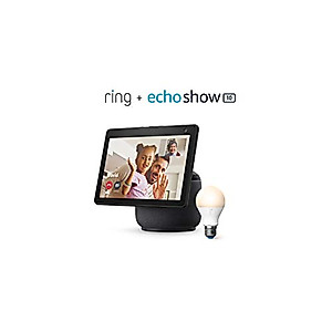 All-new Echo Show 10 (3rd Gen) - Charcoal - bundle with Ring A19 Smart LED Bulb