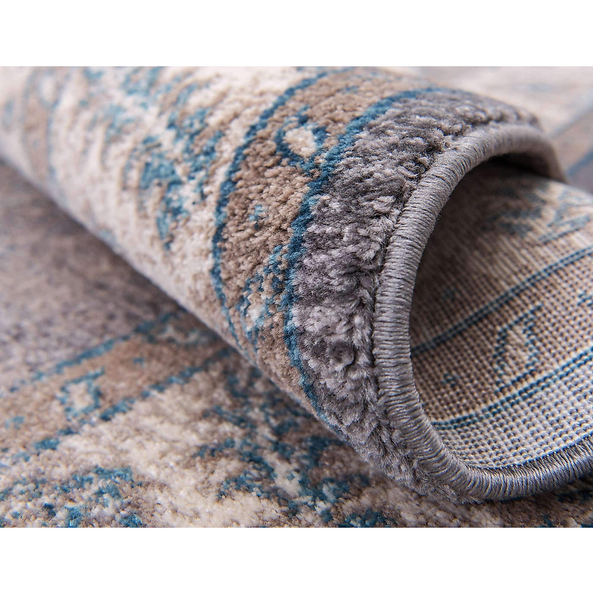 Unique Loom Salzburg Collection Classic Traditional Design Oriental Inspired Border Area Rug, 3 ft 3 in x 5 ft 3 in, Gray/Beige