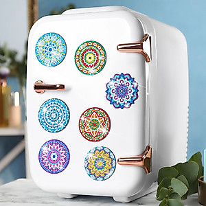 Zonon 12 Pcs Refrigerator Diamond Art Magnets - Easy DIY Kits for Adults - Classic Mandala Home Decors